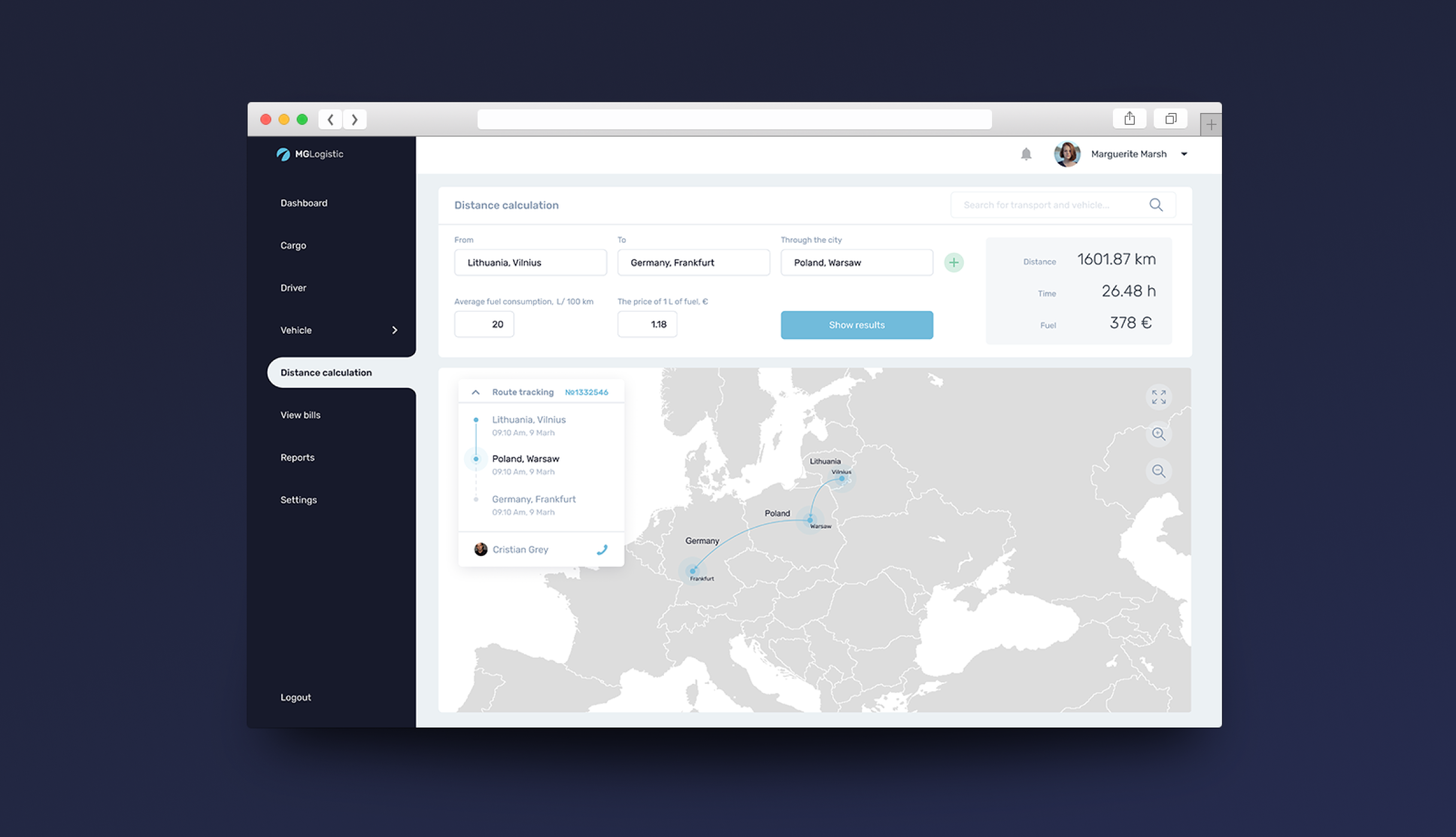 CRM solution for monitoring KPIs and streamlining logistics operations